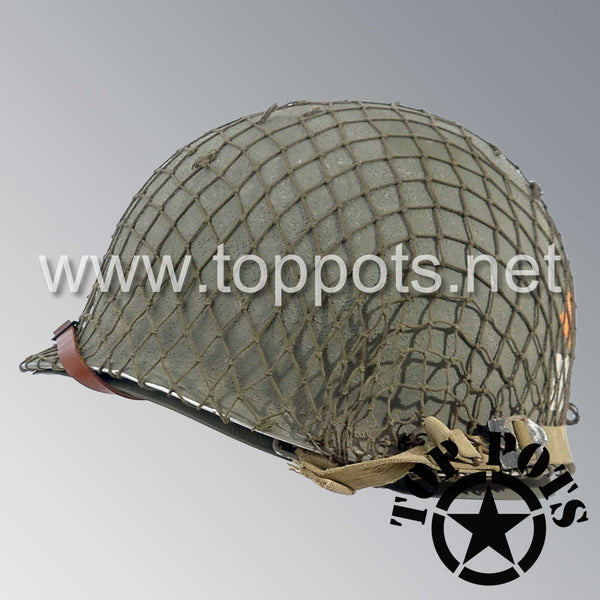 WWII US Army Aged Original M1 Infantry Helmet Fix Bale Shell and Liner ...