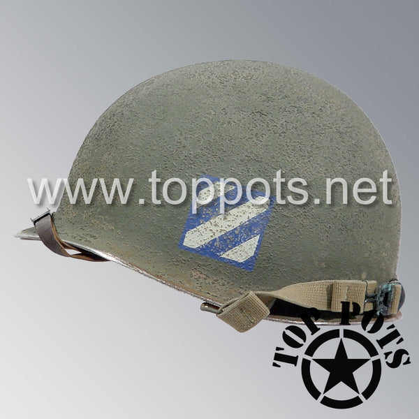 WWII US Army Aged Original M1 Infantry Helmet Swivel Bale Shell and Li ...