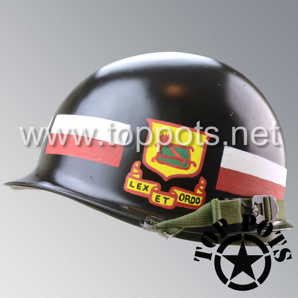 Vietnam War US Army Original M1 Infantry Helmet and Liner with 76th MP ...