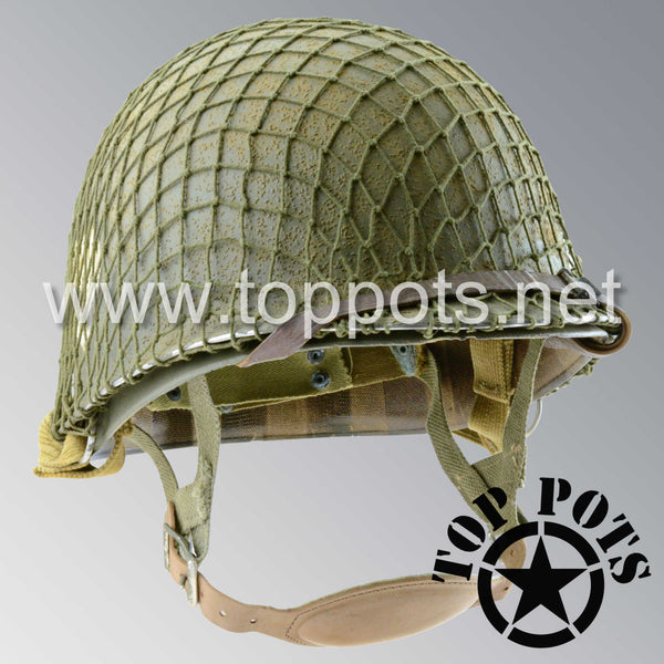 WWII US Army Aged Original M2 Paratrooper Airborne Helmet D Bale Shell ...
