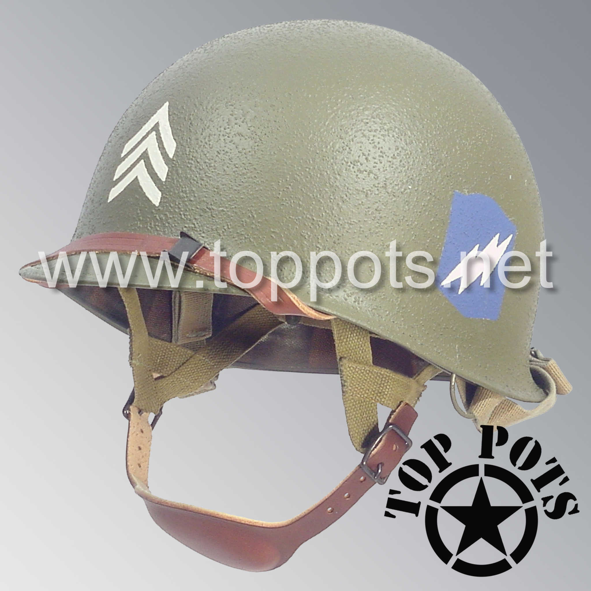 WWII US Army Restored Original M2 Paratrooper Airborne Helmet D Bale S ...
