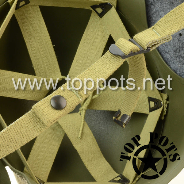 WWII US Army M3 M4 Flak Helmet Cotton Olive Drab 3 Chin Strap Webbing ...